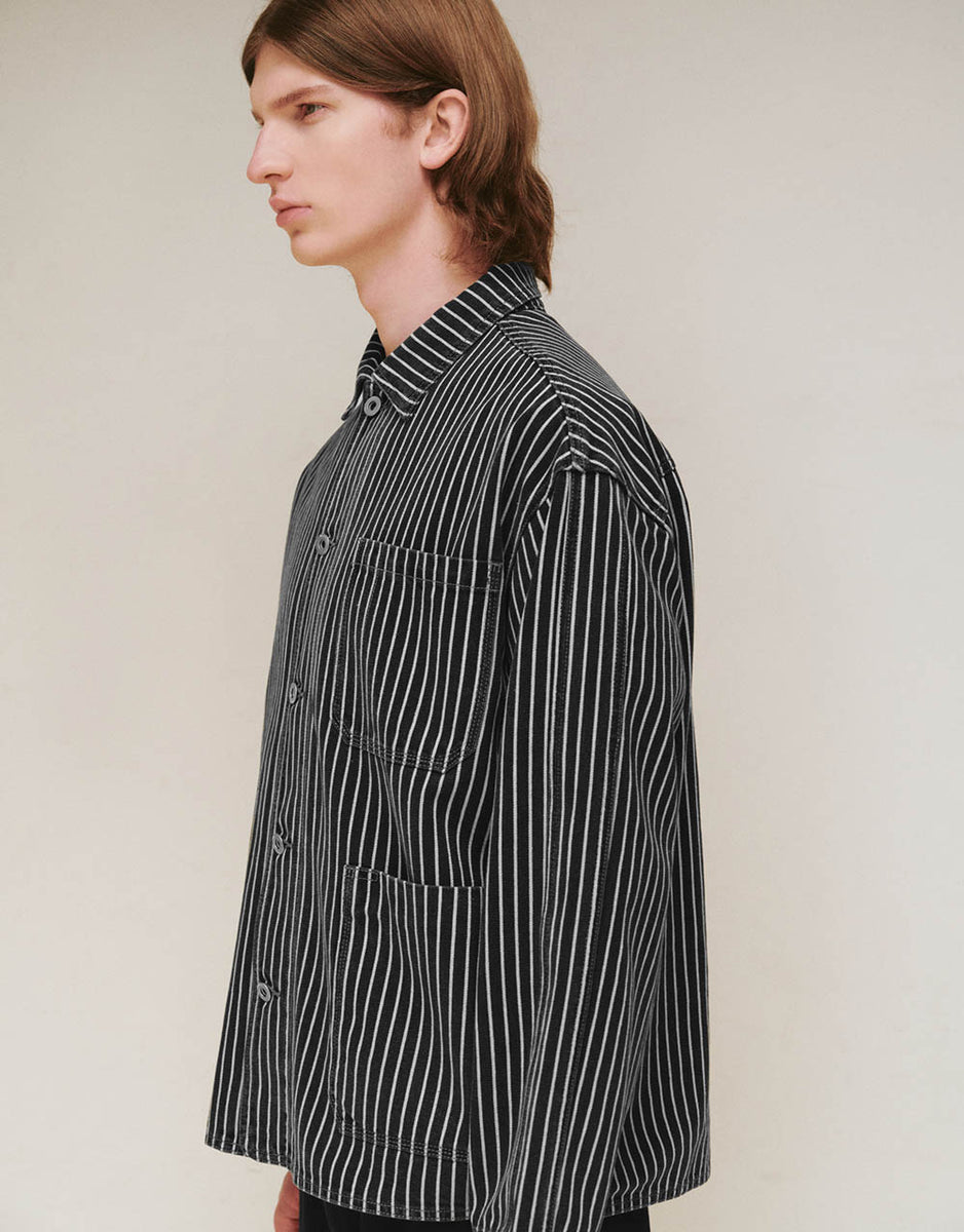 Striped Denim Jacket – URBAN REVIVO