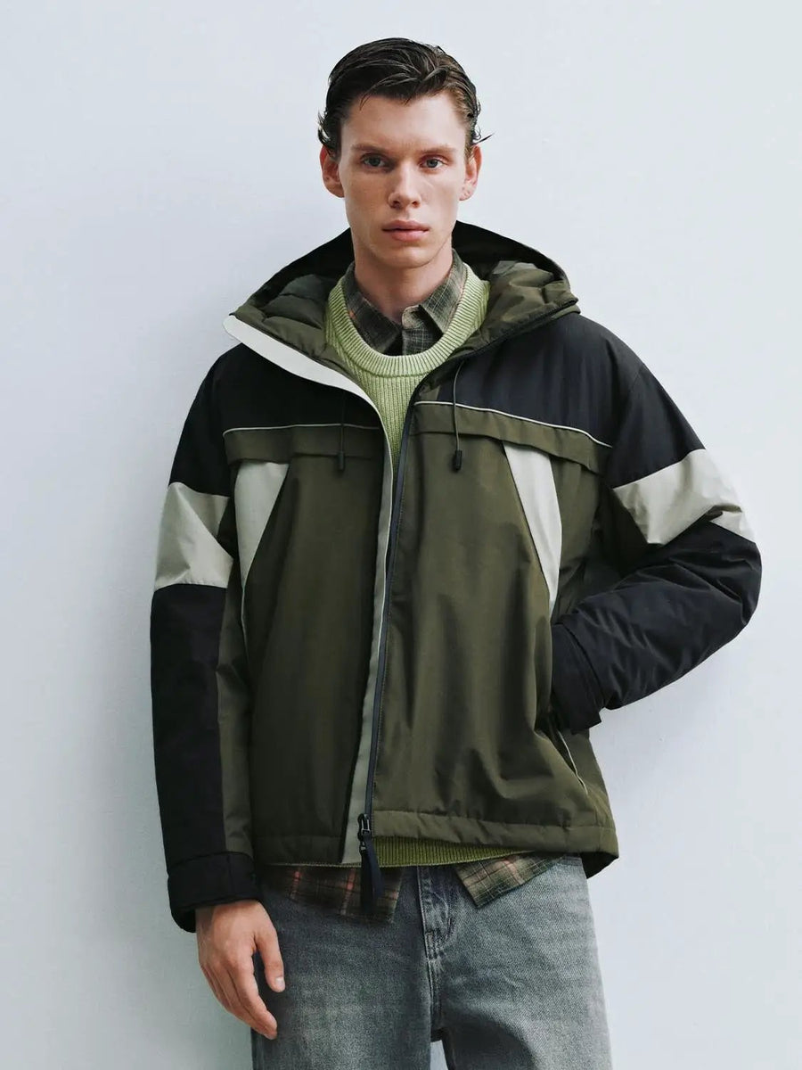 Contrast Colorblock Down Jackets – URBAN REVIVO