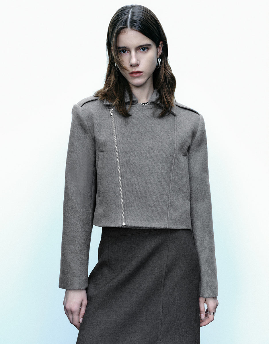 Zipper Side Notch Lapel Jacket – URBAN REVIVO