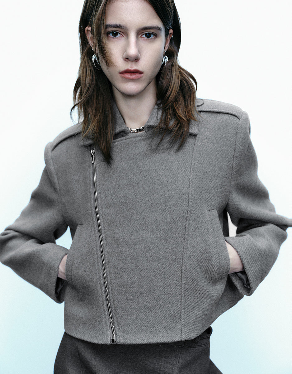 Zipper Side Notch Lapel Jacket – URBAN REVIVO