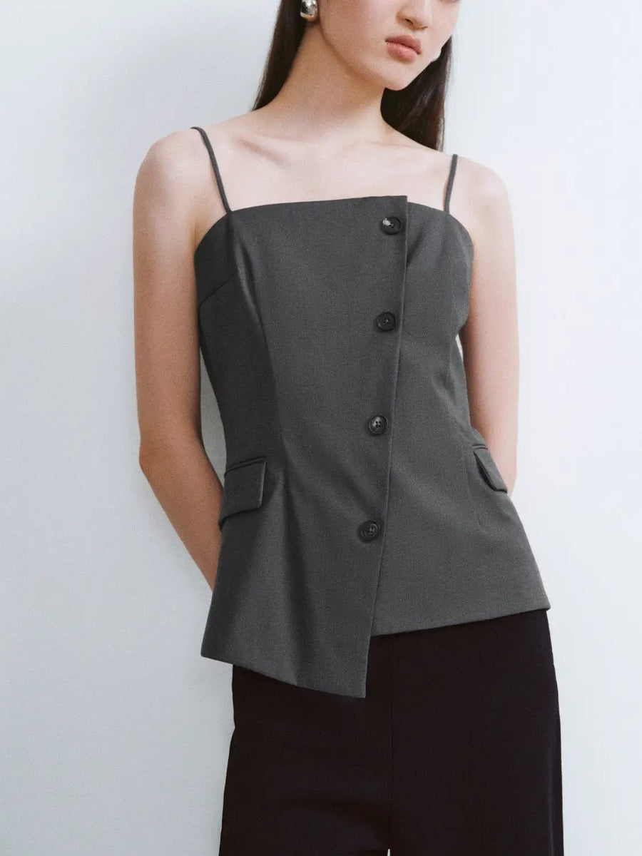 Cami Tailored Button Front Tops – URBAN REVIVO