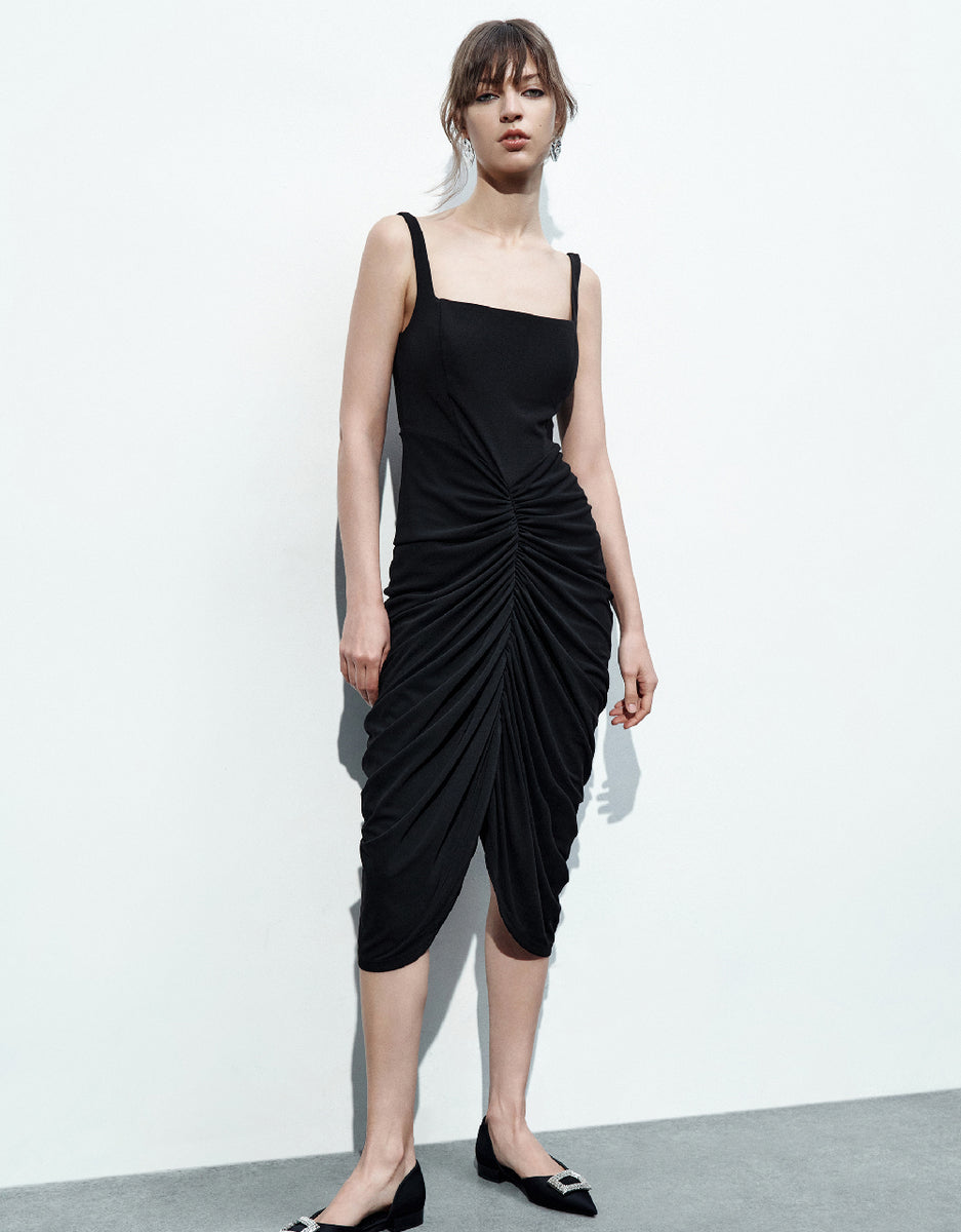 Sleeveless Square-Cut Collar Skinny Dress – URBAN REVIVO