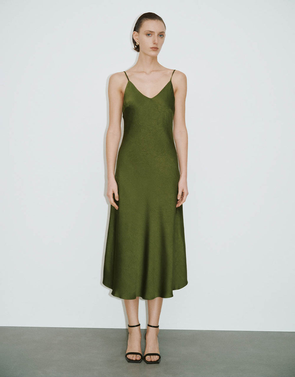 V-Neck A-Line Cami Dress – URBAN REVIVO