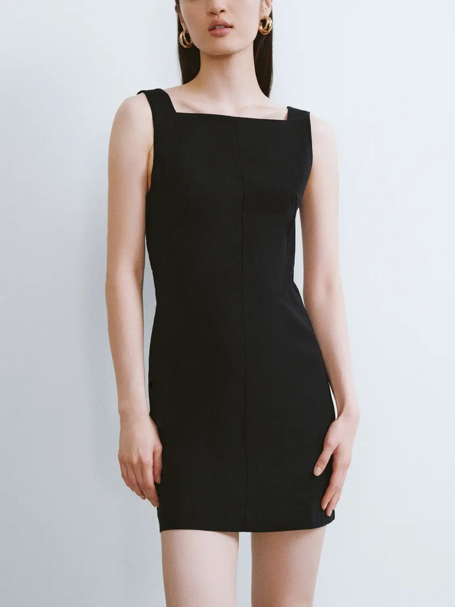 Sleeveless Square-cut Collar Skinny Dress – URBAN REVIVO