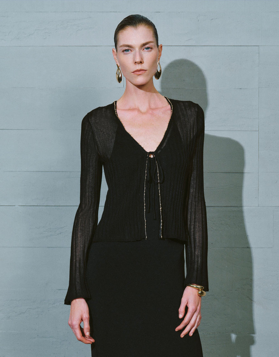 Tie Front Knitted Cardigan – URBAN REVIVO