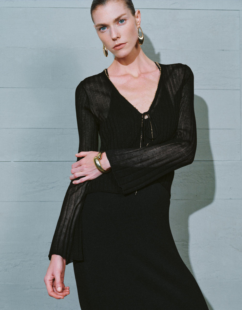 Tie Front Knitted Cardigan – URBAN REVIVO