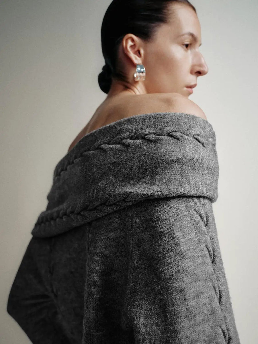 Off Shoulder Cable Knit T-Shirts – URBAN REVIVO