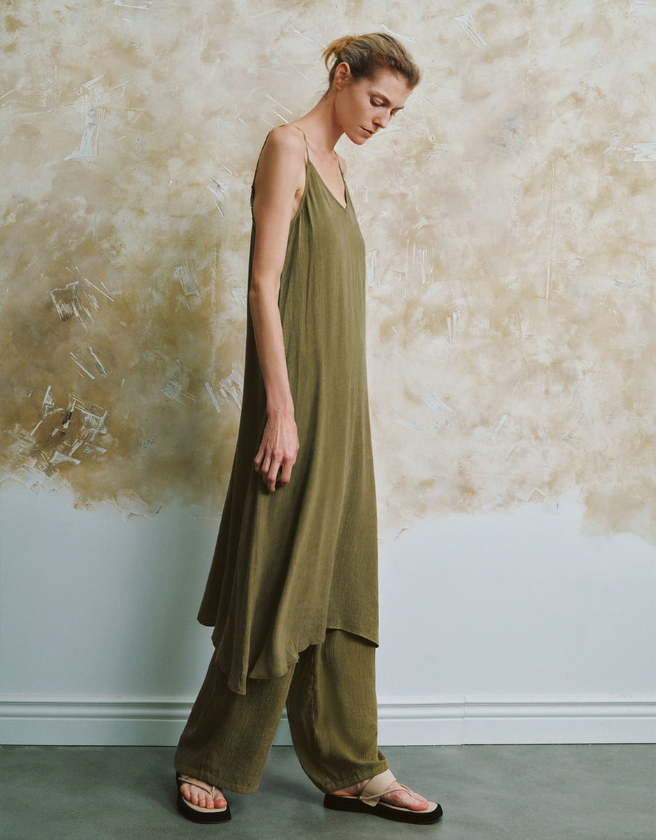 V-Neck A-Line Cami Dress – URBAN REVIVO