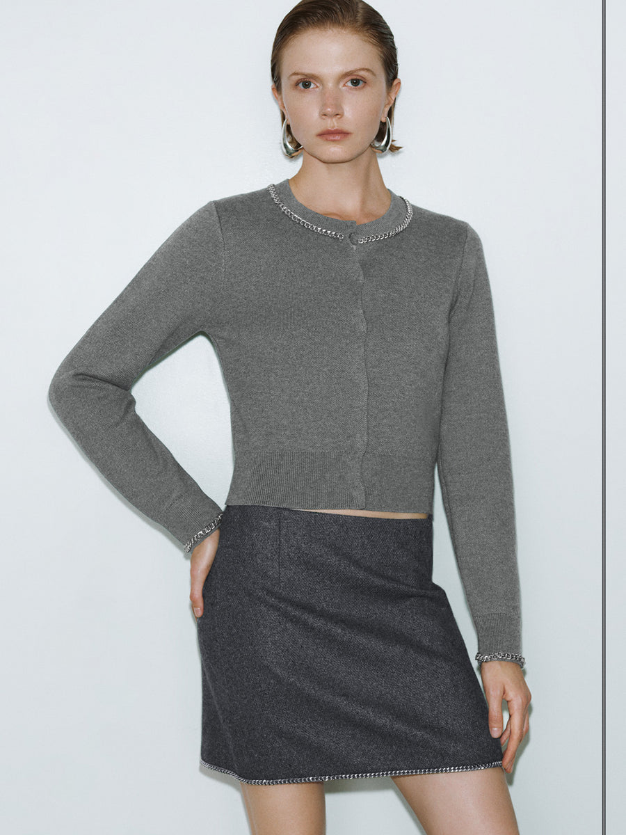 Chain Decor Knitted Cardigans – URBAN REVIVO