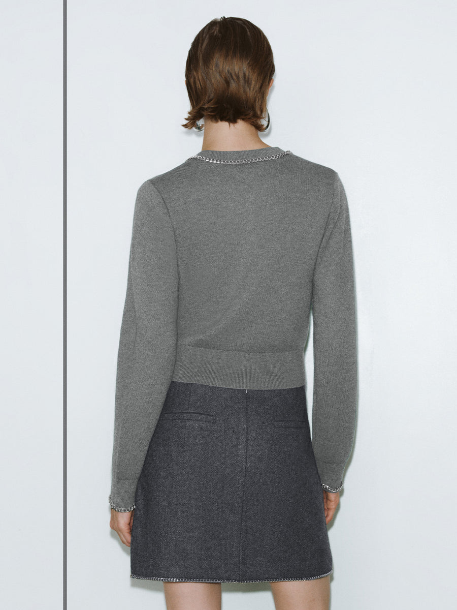 Chain Decor Knitted Cardigans – URBAN REVIVO