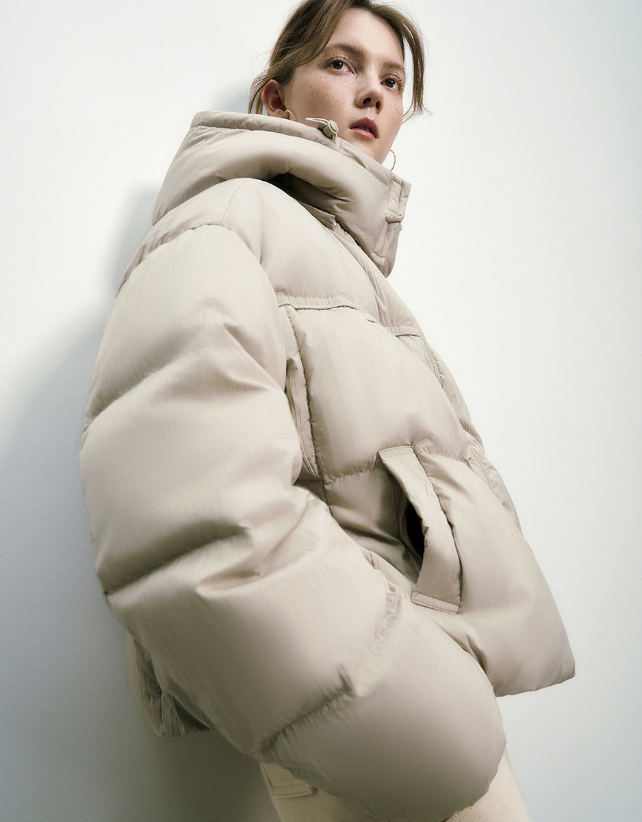 Hooded Straight Puffer Jacket – URBAN REVIVO
