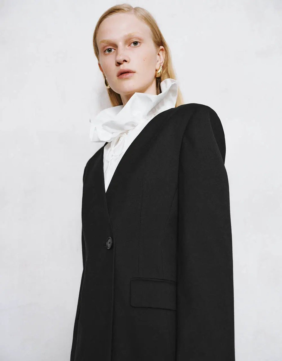 Surplice Front Tailored Blazer – URBAN REVIVO