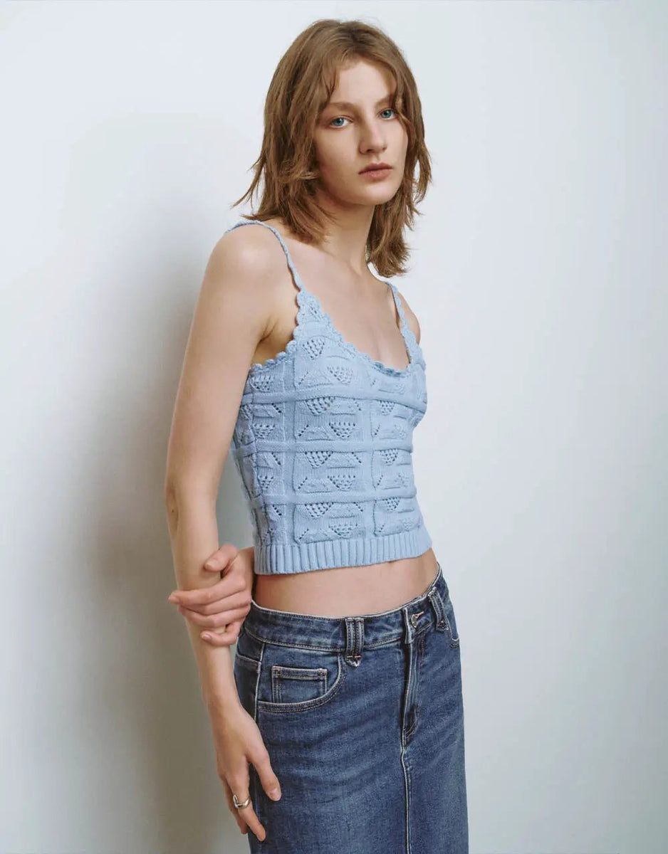 Crochet U Neck Knitted Cami Top – URBAN REVIVO