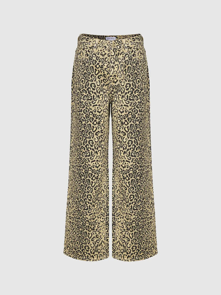 Leopard Printed Denim Jeans – URBAN REVIVO